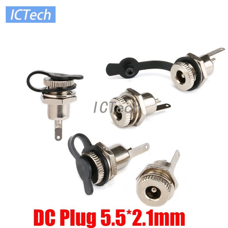 5Pcs DC099 5.5 mm x 2.1mm DC Power Jack Socket Female Panel Mount ...