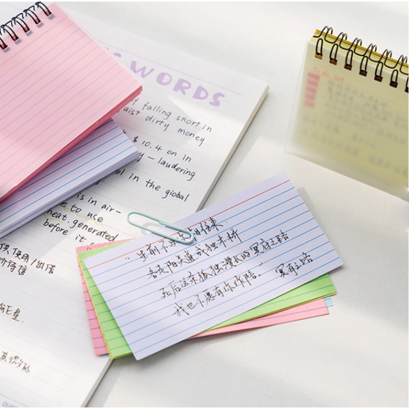 50 Sheets/set Tearable Coil Book B7 Minimalist Horizontal Line Index ...