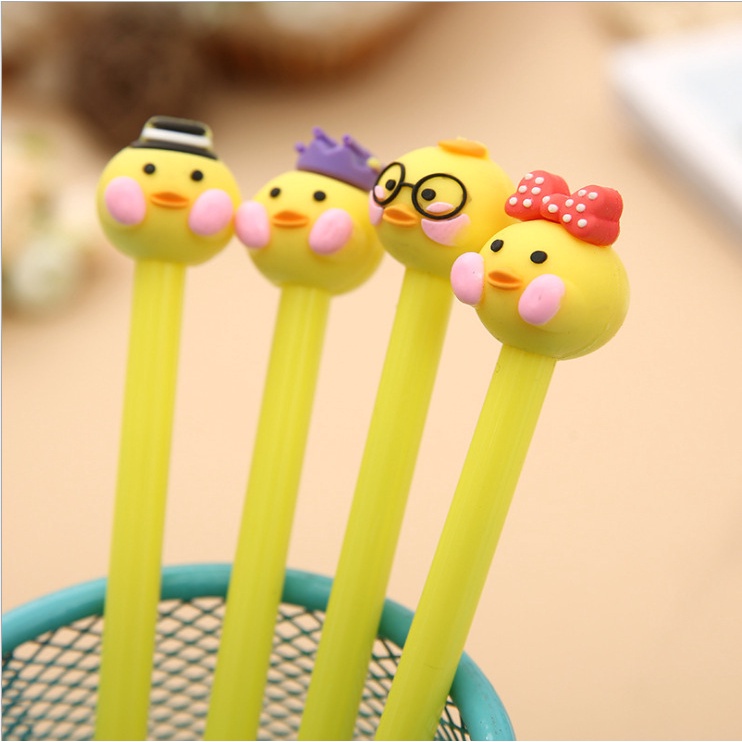 Little Yellow Duck Pen Cute Cartoon Stationery Pen 0.5mm Black Student ...