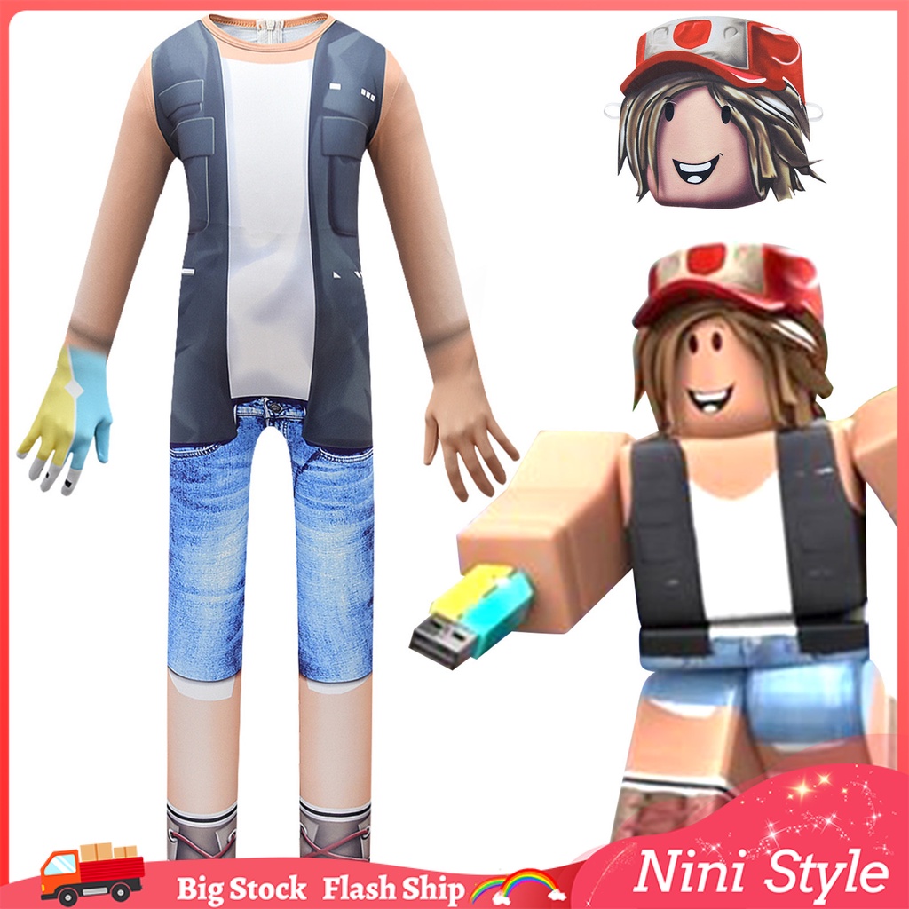 Game ROBLOX Cosplay Costume for Kids Boy ROBLOXS Bodysuit Mask Terno ...
