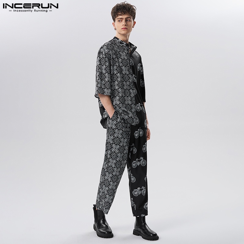 INCERUN Short Sleeve Shirt+Pants Casual Set | Shopee Philippines