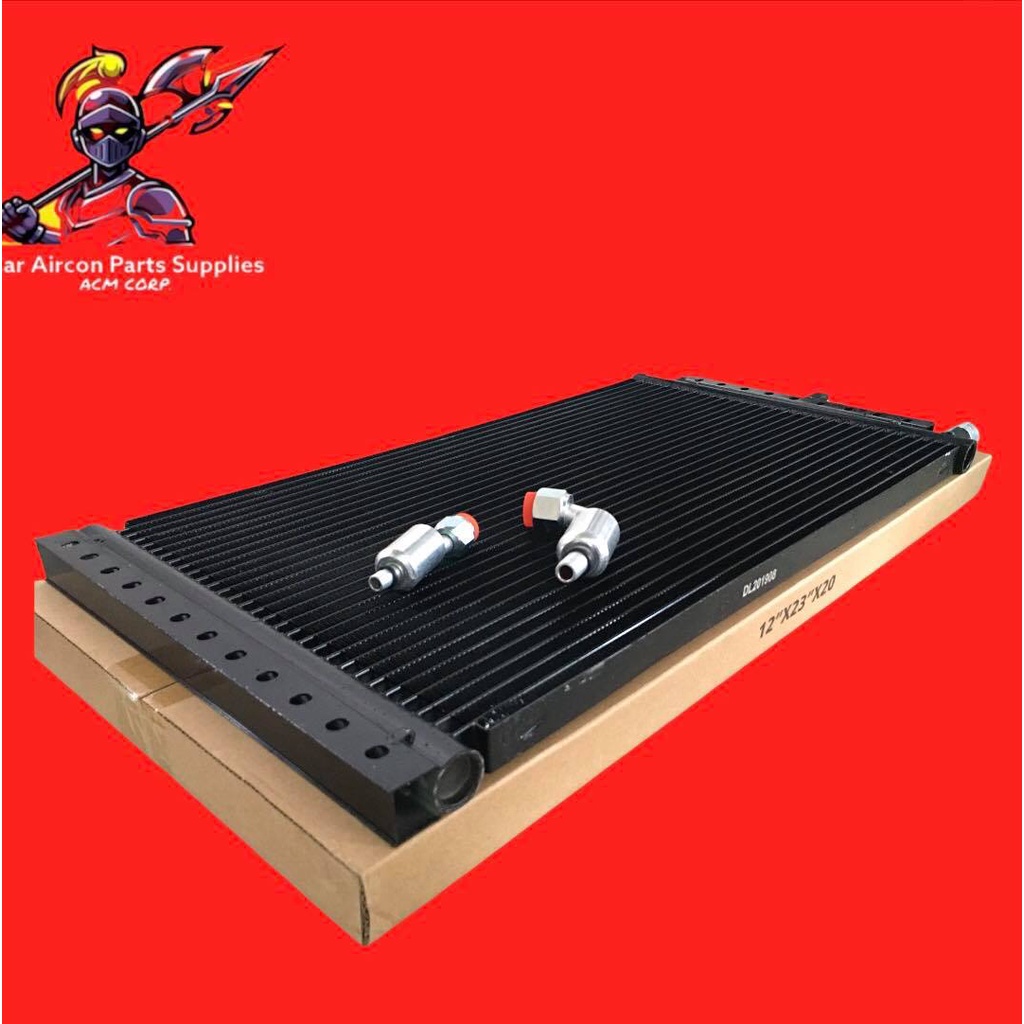 Long Condenser 12x23 3/8 fittings laminated car aircon parts | Shopee ...