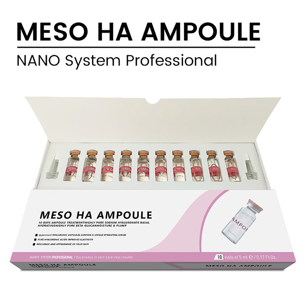 10 Bottles Meso HA Ampoule Pure Hyaluronic Acid Serum for Microneedling ...