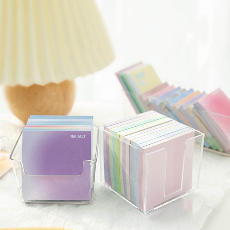 Transparent Desktop Storage Box Acrylic Waterproof Sticky Notes Storage ...