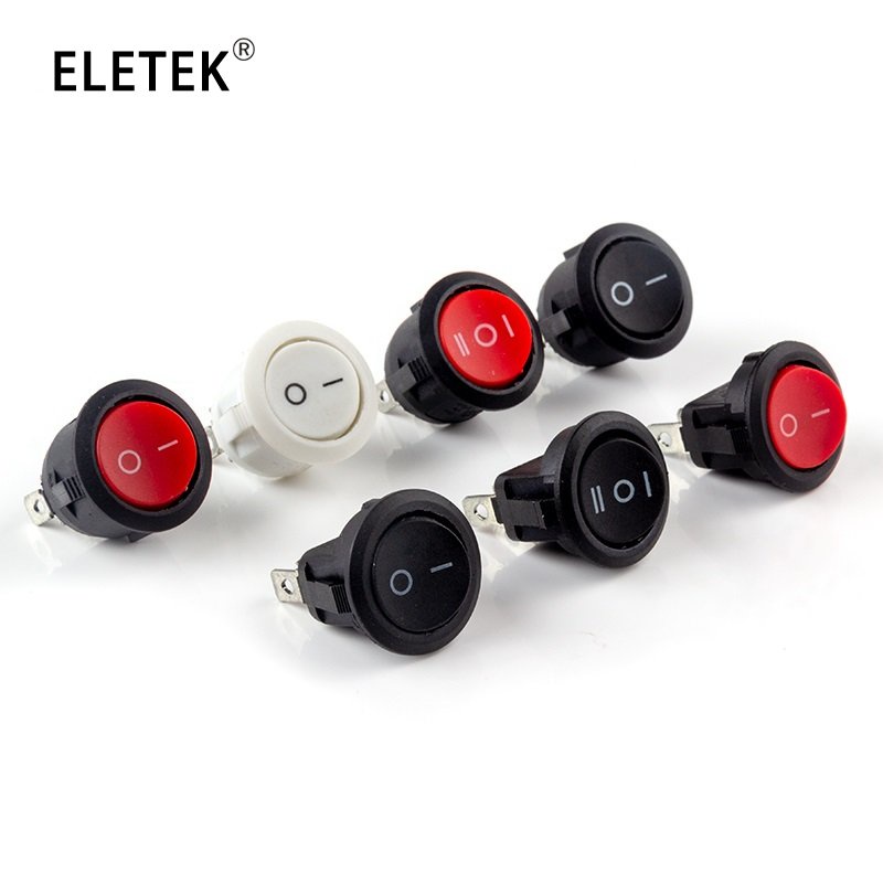 KCD1 2Pin 3Pin 20mm on-Off on-Off-On SPST Round Rocker Switch 6A 250VAC ...