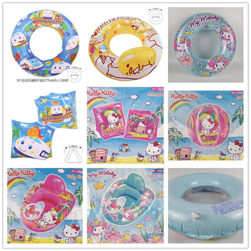 Sanrio Kitty Melody Inflatable Pool Beach Swim Ring Float Arm Band Ball ...