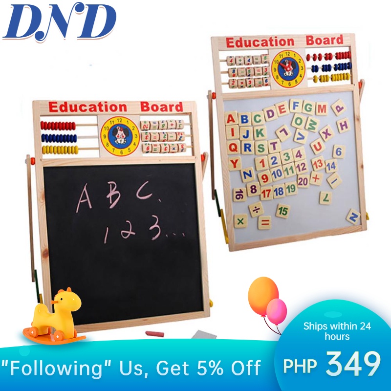 Children's Early Education Drawing Board Wooden Double-sided Magnetic ...
