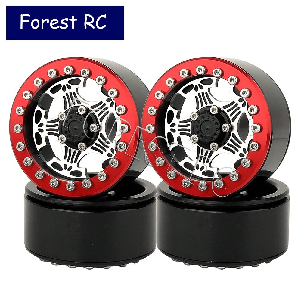 Forestrc 4PCS 1.9“ Metal Beadlock Wheel Hub Rim for 1/10 RC Crawler Car TRX4 Axial SCX10 SCX10 ...