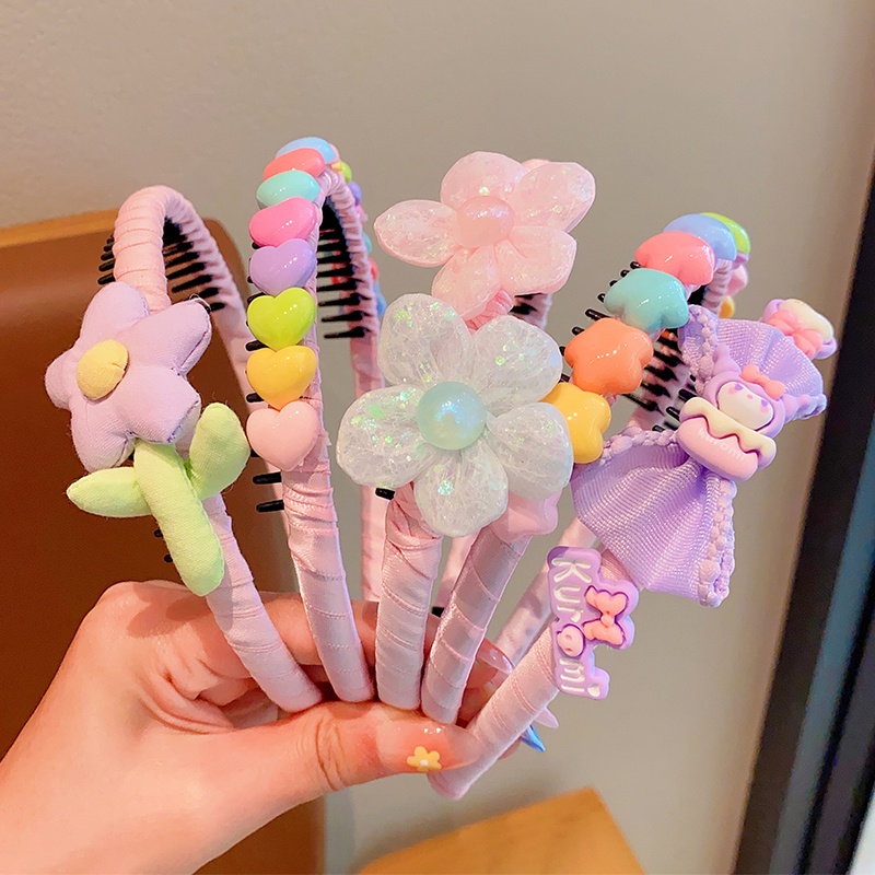 Kids Girl Cartoon Cute Toothed Headband Summer Fashion Colorful Hair ...