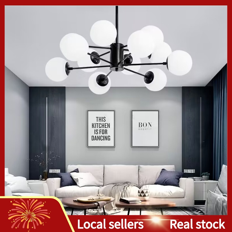 LED Bedroom Counter Lights Tricolor Chandelier Ceiling Light for Living ...