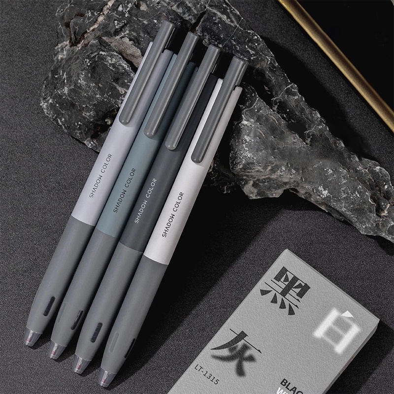 Minimalist Style 0.5mm Gel Pen Set Black White and Grey Colorway ...