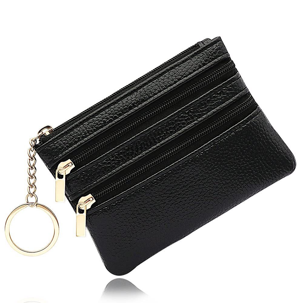 New Leather Coin Purse Women Mini Change Purses Wallets Key Chain ...
