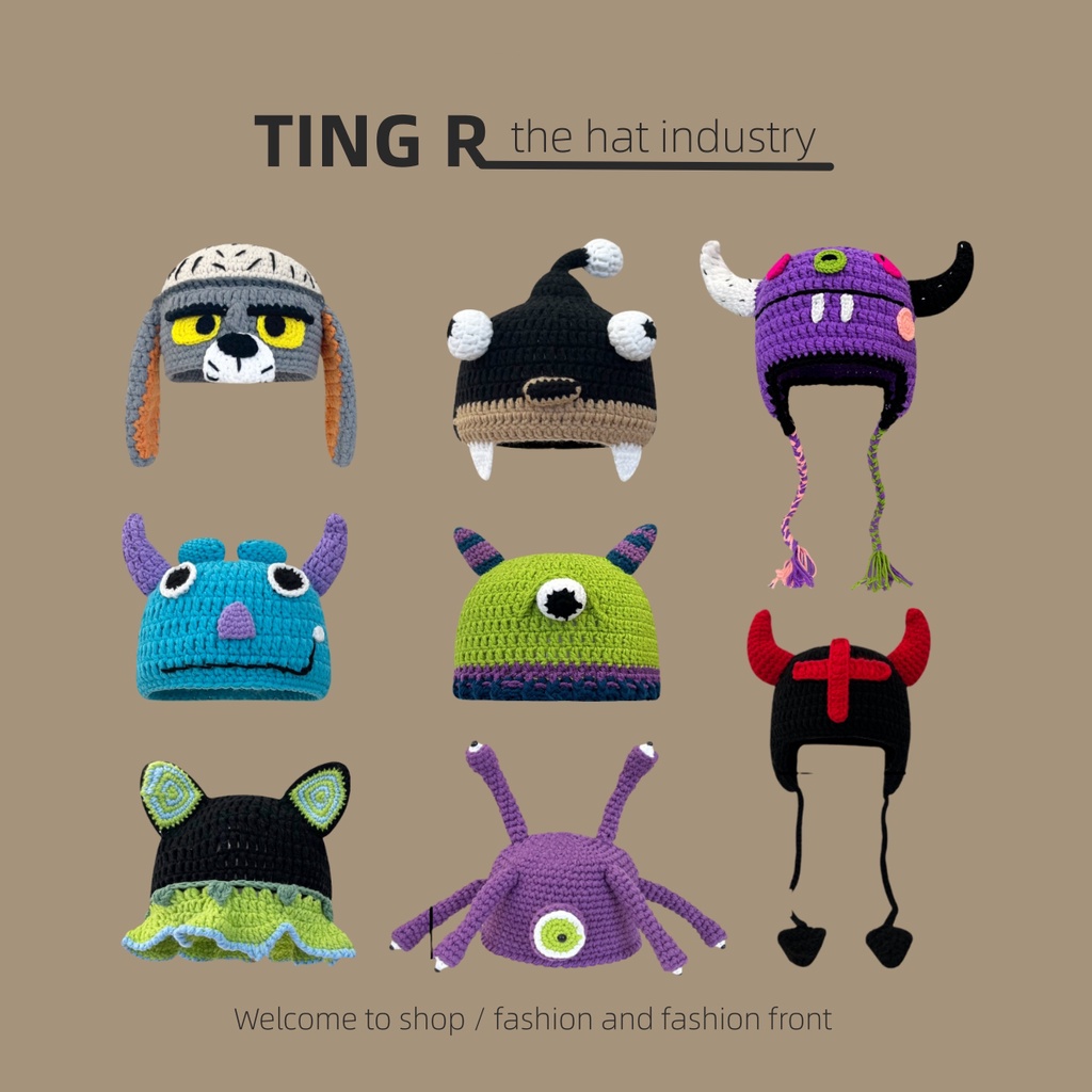 Plankton Same Style Knitted Pullover Hat Monster Shrek Green Cute ...