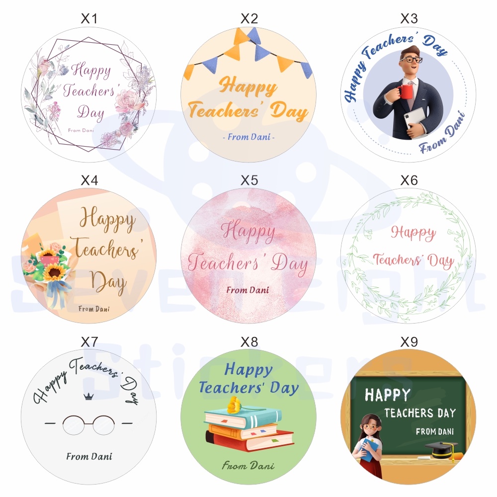 10Pcs Custom Teachers Day Sticker - Happy Teachers Day Labels ...
