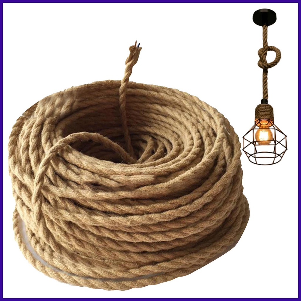 Rope Cover Electrical Wire Vintage Woven Electrical Wire for LED Lamps ...