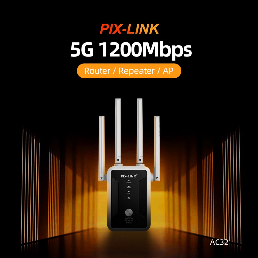 AC32 Dual Band Wireless Repeater AC1200Mbps Gigabit 2.4G 5GHz Wifi ...