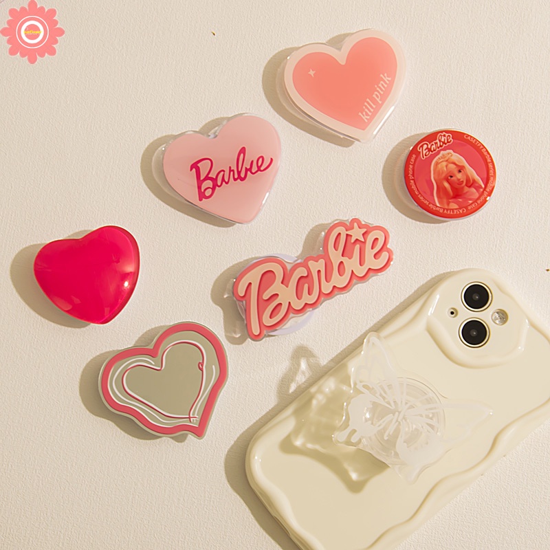 Fashion Love Heart Barbie Mobile Phone Stand Holder Fold Finger Phone ...
