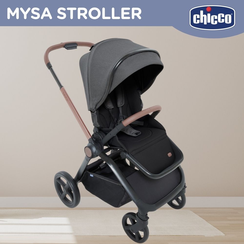 Chicco Mysa Modular Reversible Stroller Baby Black Satin | Shopee Philippines