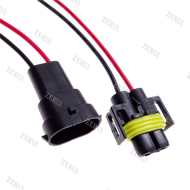 ZR For 1 Pair H8 H9 H11 Male To Female Socket Plug Adapter Connector ...