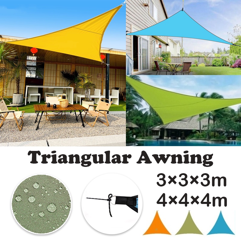 Waterproof Triangle Sun Shelter Outdoor Awning Tent Garden Picnic Camp ...