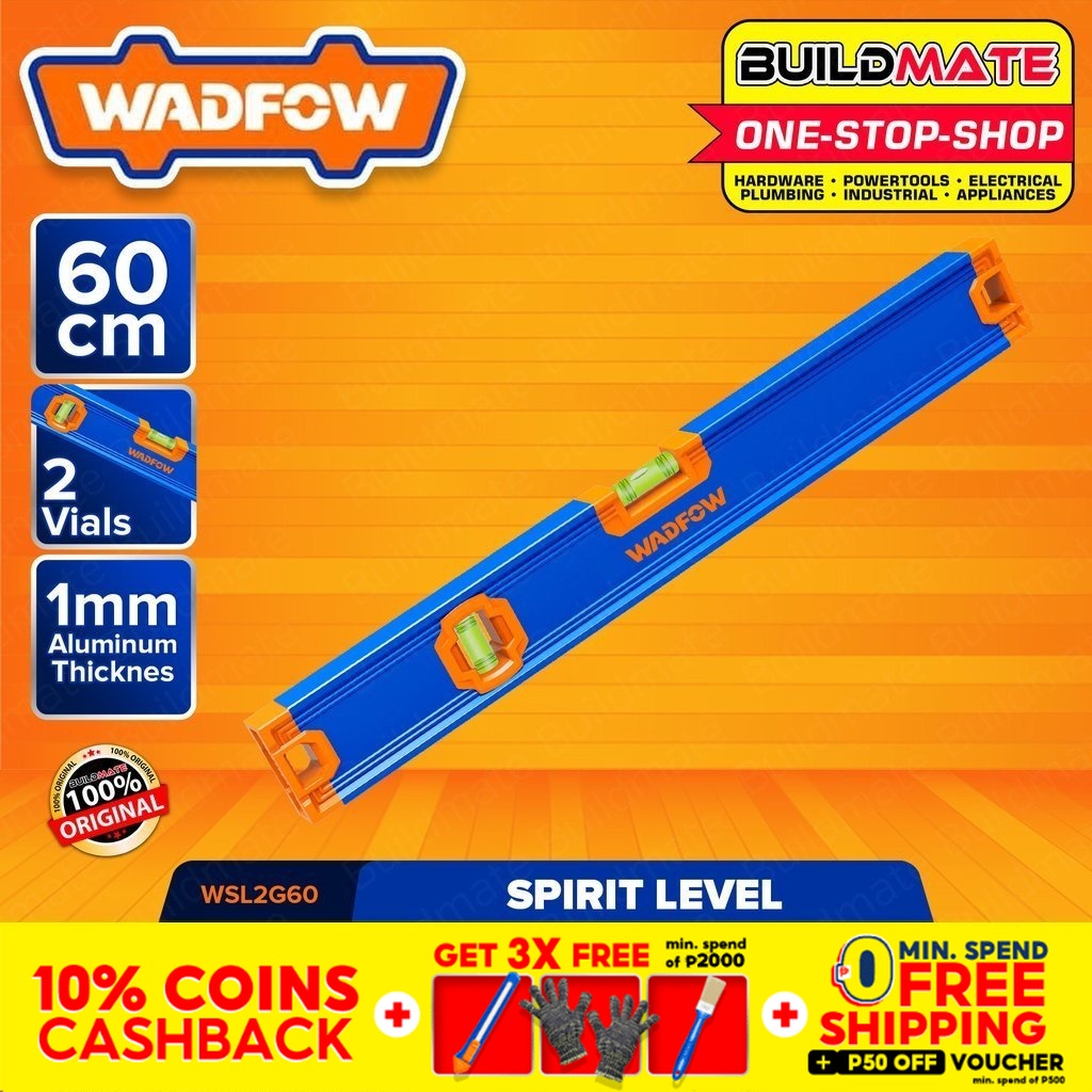 BUILDMATE Wadfow Spirit Level 60cm Leveling Tool Aluminum Spirit ...