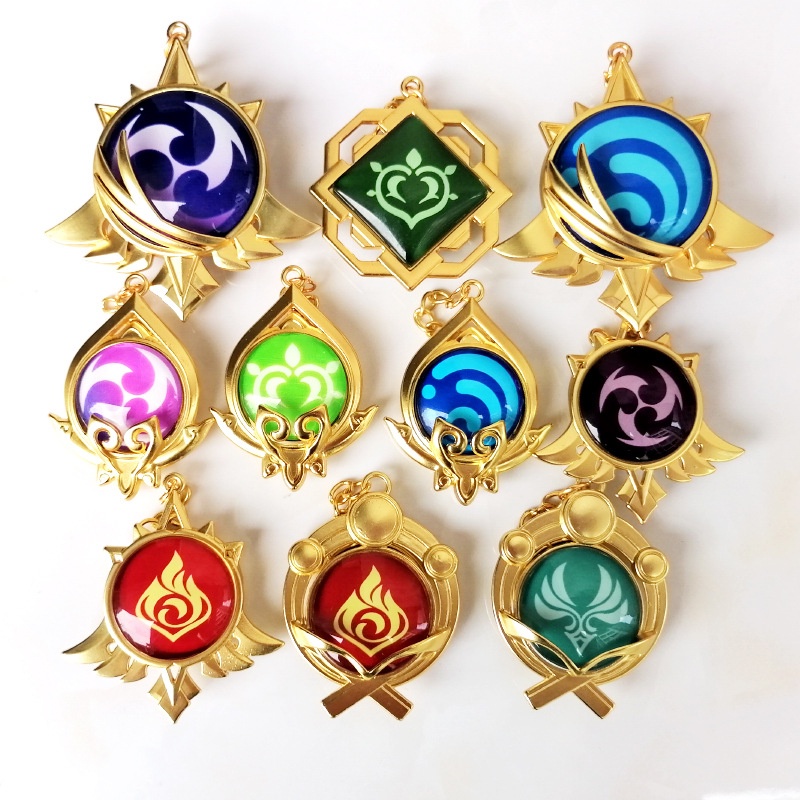 Hot sell genshin impact metal keychain Mondstadt Sumeru Inazuma ...