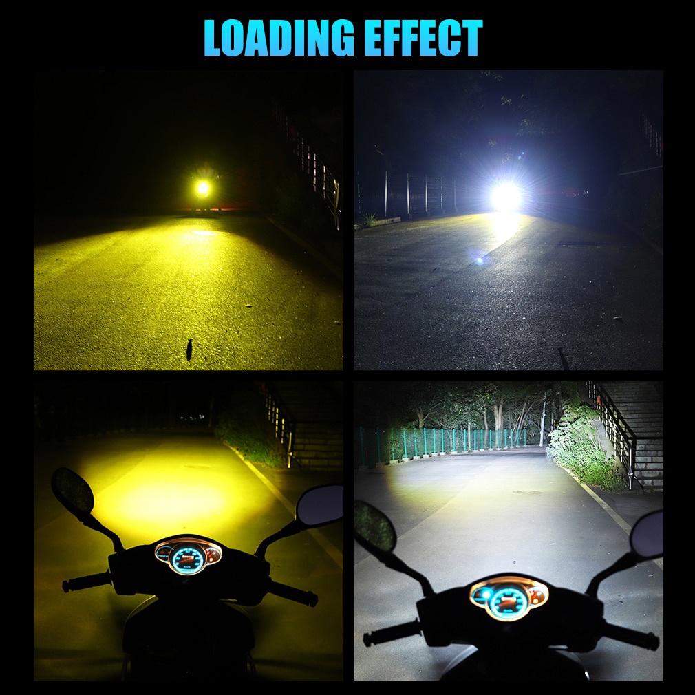360° LED Light For Motorcycle Mini Driving Light Spot Light M5 T19 P15D H4 H6 headlight DC12V ...