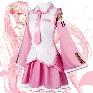Hatsune Miku Cos Sakura Pink Miku Formula Suit Cosplay Clothes Uniform