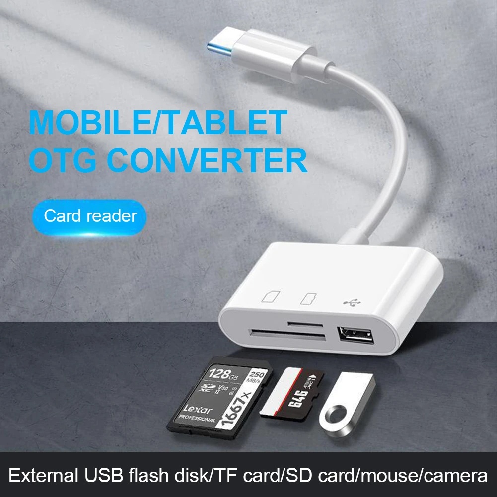 Multi-port OTG Adapter Type-C Card Reader USB C To TF T-Flash Micro SD ...