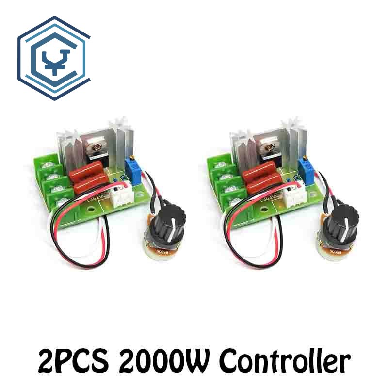 2PCS AC 220V 2000W high-power thyristor voltage regulator, dimming ...