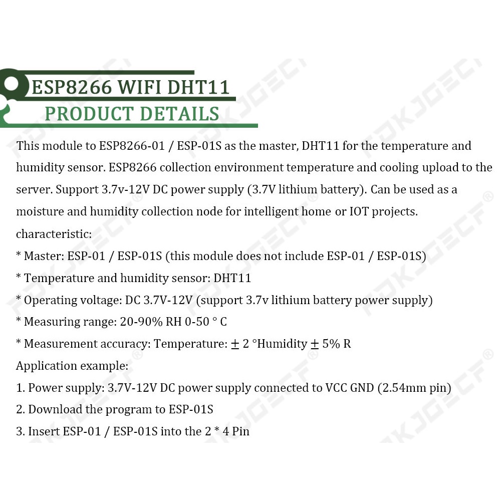 ESP8266 ESP-01 ESP-01S 5V WIFI Relay Module DHT11 Temperature Humidity ...