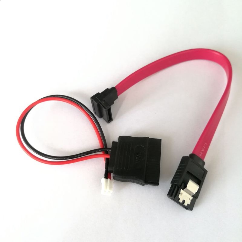 2Pin Female to SATA Power 90 Degree SATA Data Cable for Computer PC ...