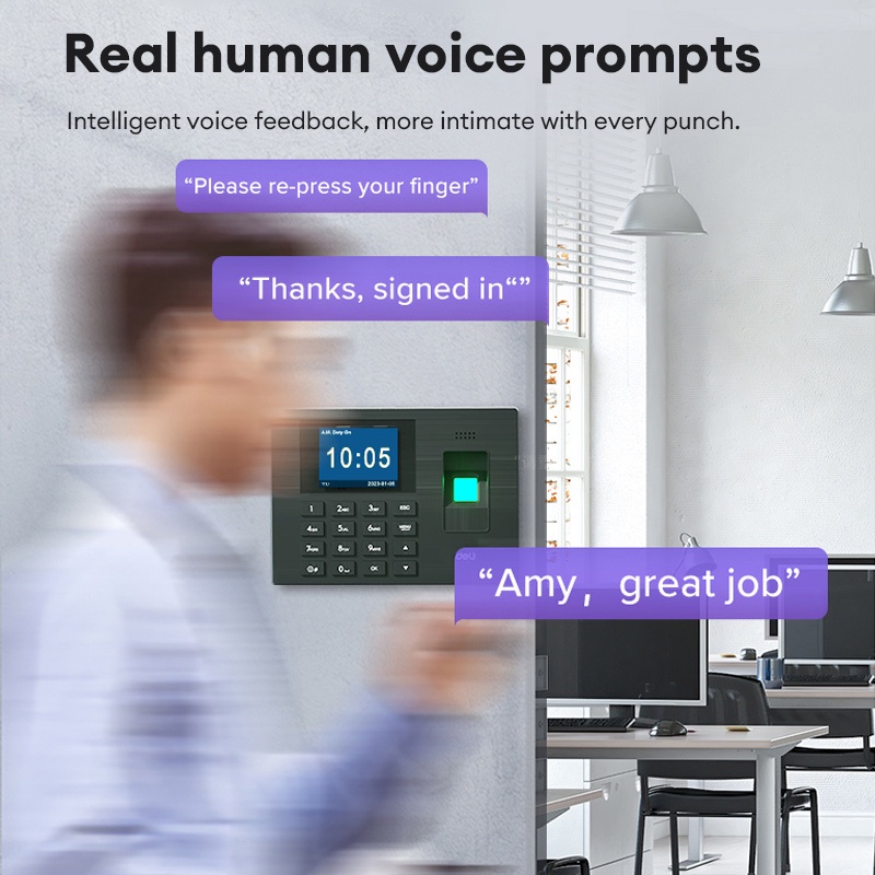 Deli Fingerprint Biometric Machine 2.4'TFT Screen Biometric Fingerprint ...