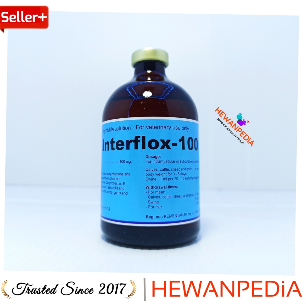 Interflox 100ml Injection - Enrofloxacin Animal Antibiotics Digestive ...