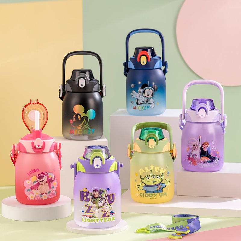 Disney Children's Ton Barrel with Straw Water Cup Cartoon Sports Bottle ...
