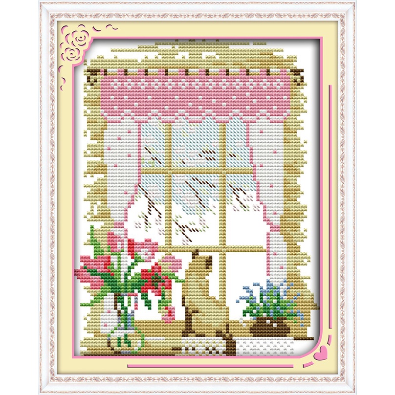 Joy Sunday Stamped Cross Stitch Ktis DMC Threads Chinese DIY Needlework ...