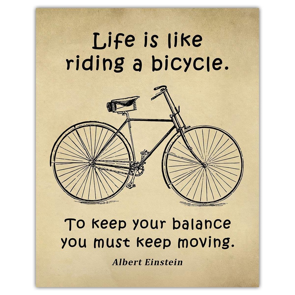 Inspirational Wall Art Albert Einstein Quote Life Is Like Riding a ...