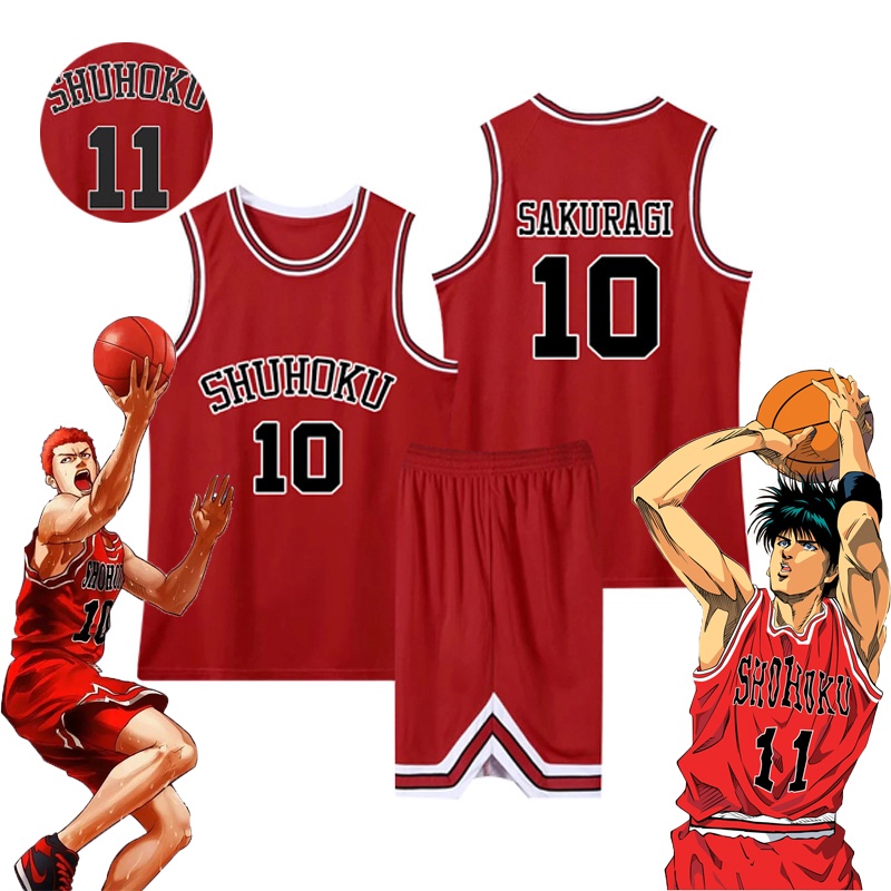 Anime Sakuragi Hanamichi Cosplay Slam Dunk Jersey Shohoku School ...