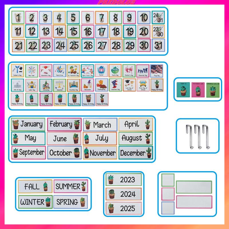 [Predolo2] Calendar Pocket Chart Complete Wall Calendar for ...