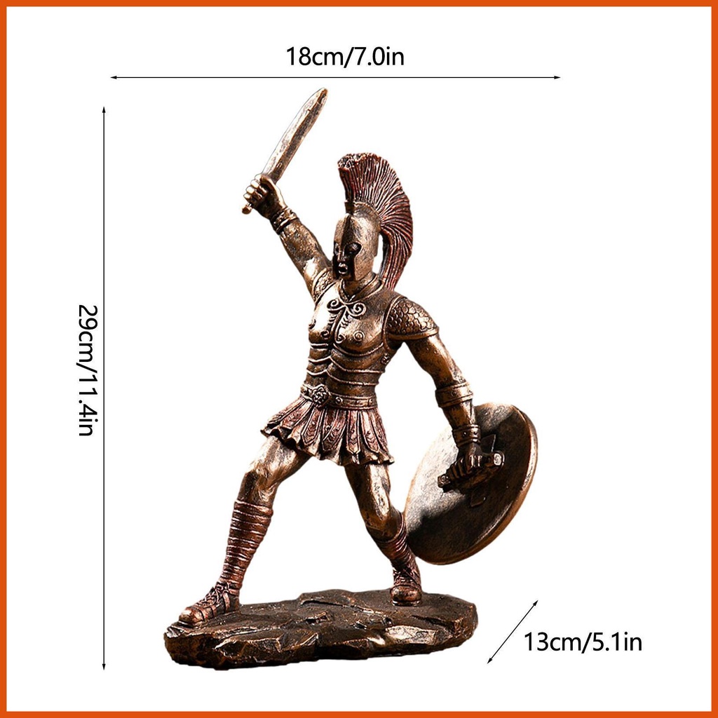 Spartans Sculpture Figurine Statue Decor For Living Room With Spear And ...