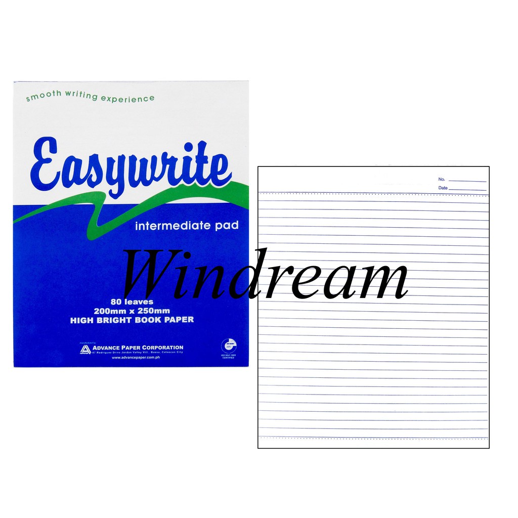 Easywrite intermediate pad sold per pad | Shopee Philippines