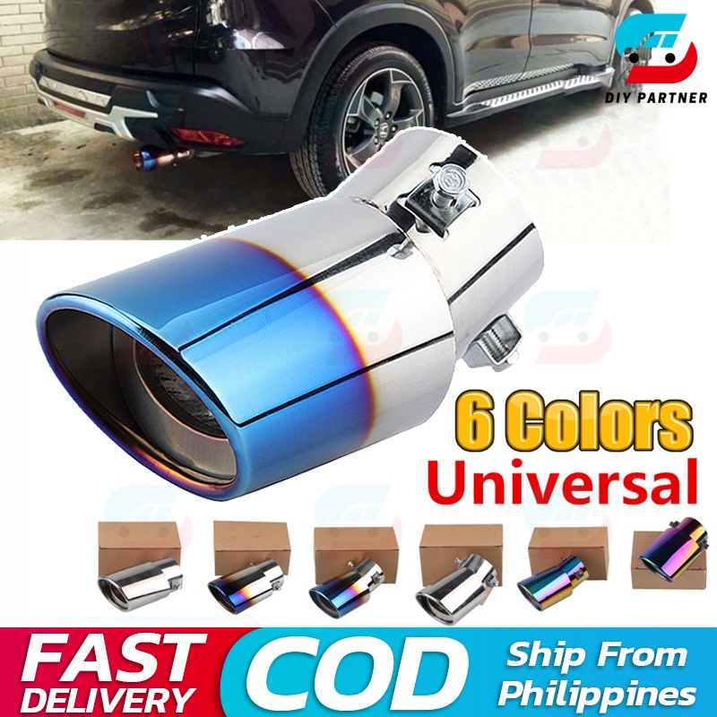 Universal Car Exhaust muffler Tip Burnt 6 Color Pipe Bass Sound Car ...