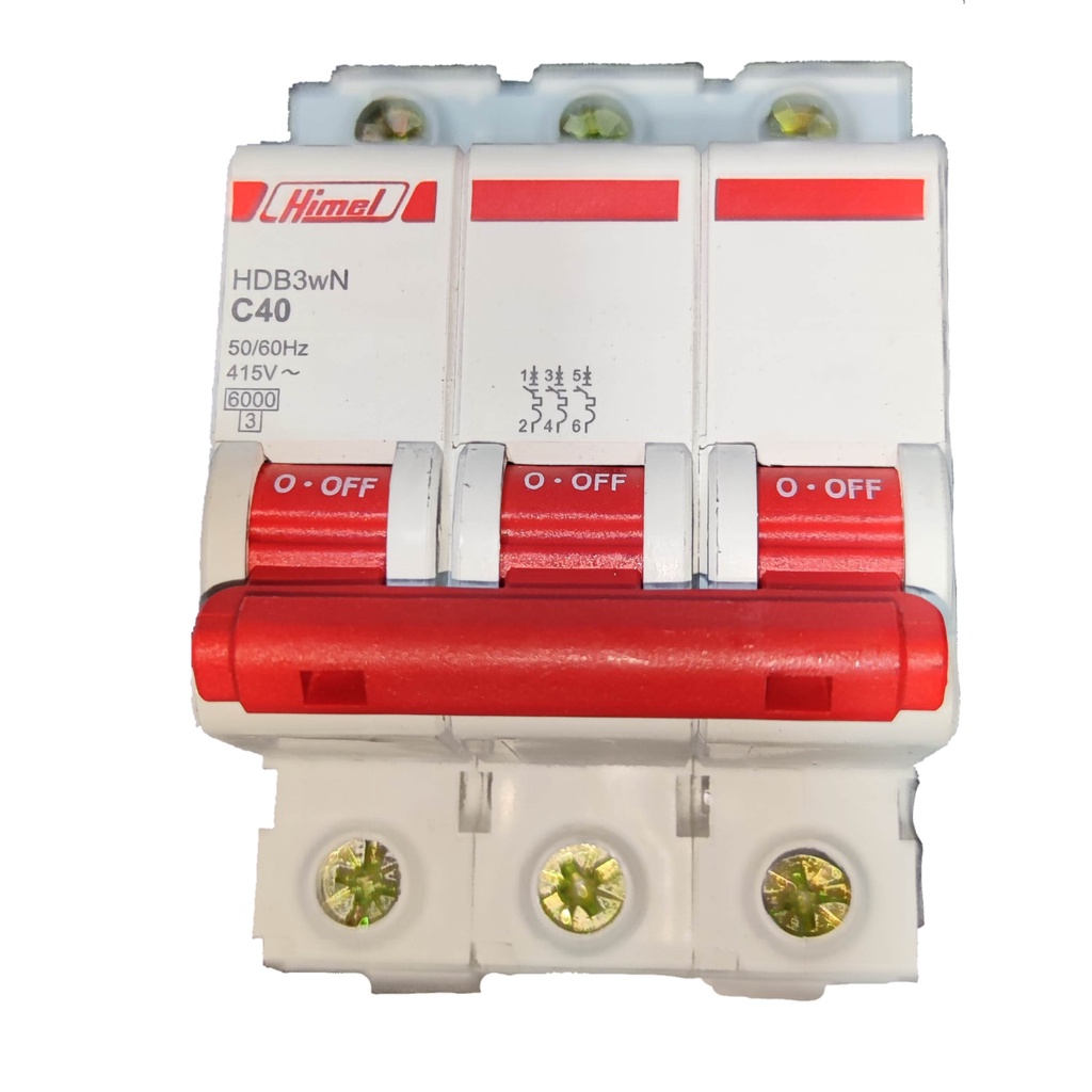 Himel 40A 3 Pole Miniature Circuit Breaker 6 KAIC, 40A 3Pole Miniature ...