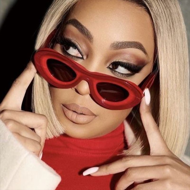 Elliptical hip hop sunglasses new European and American color matching ...
