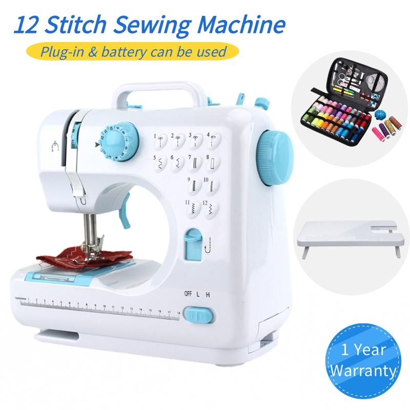 Portable Sewing Machine Mini Electric 12-Stitch Sewing Machine Set With ...
