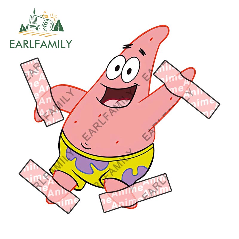 EARLFAMILY 13cm SpongeBob Patrick Star Cartoon Animes Car Stickers ...