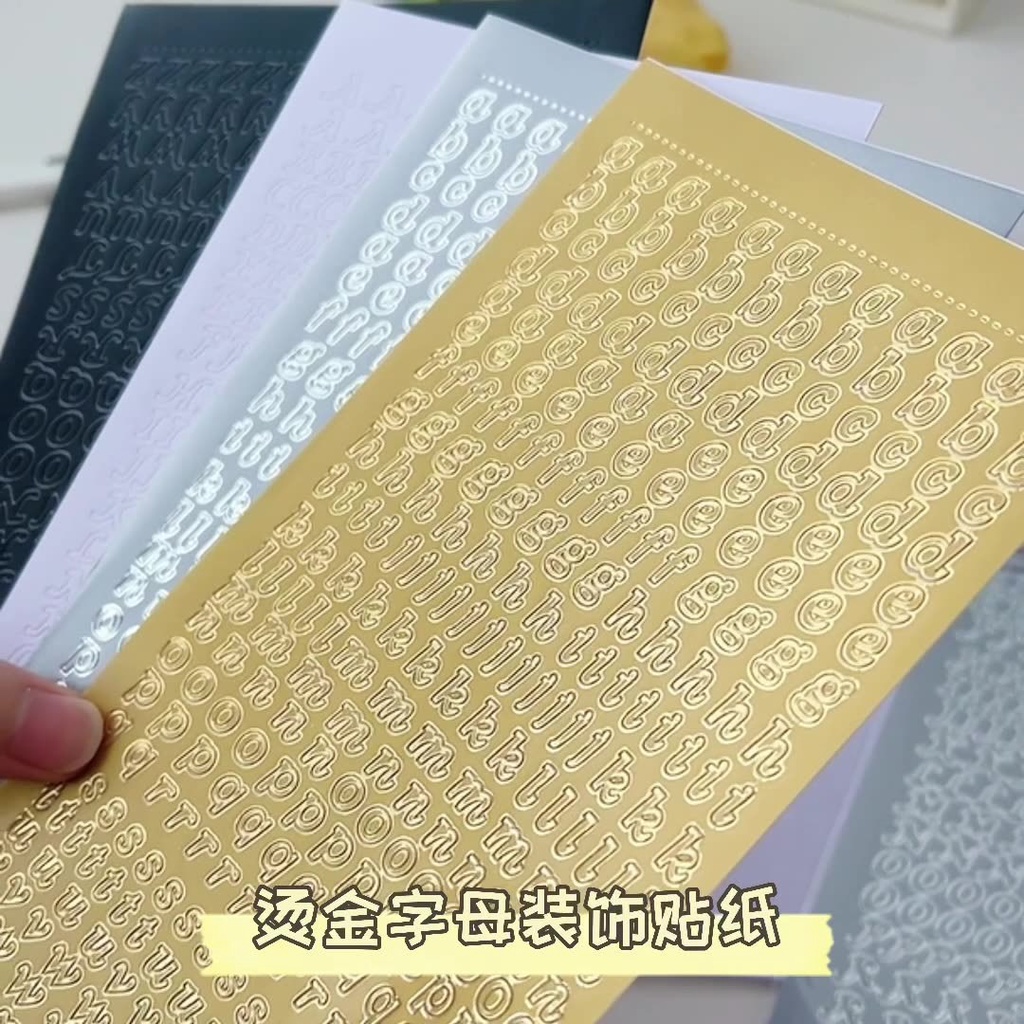 Letter Sticker Gold Silver Alphabet Sticker Self Adhesive Vinyl Letter ...