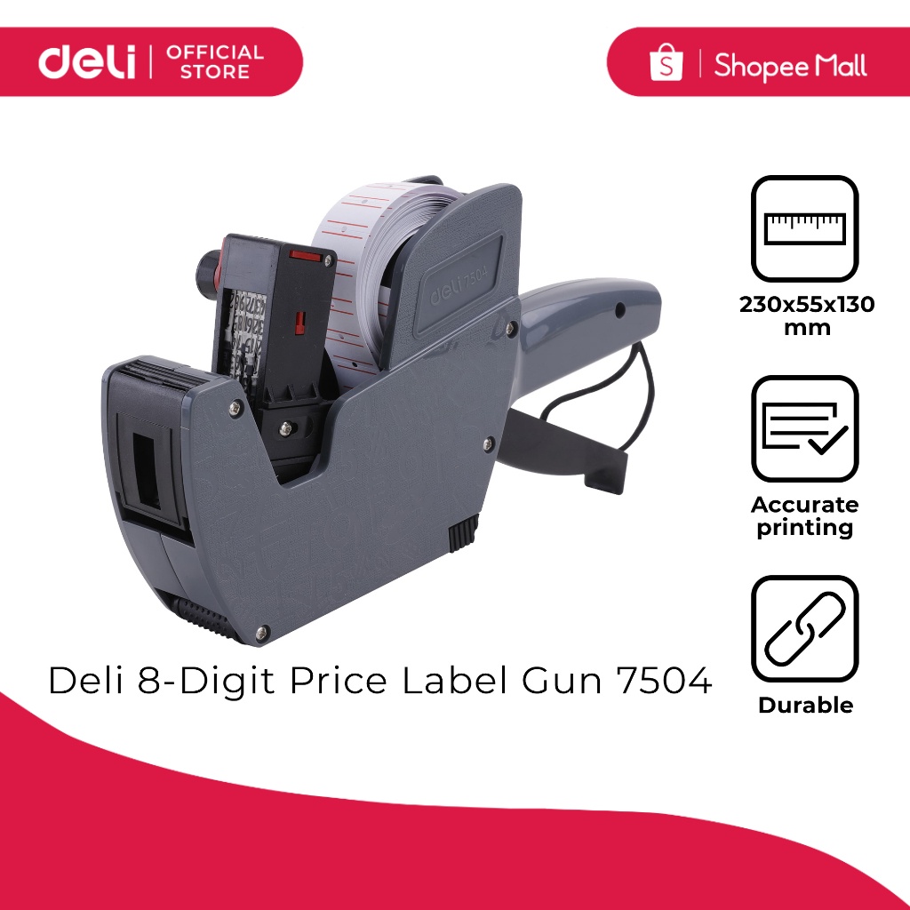 Deli 7504 8-Digit Price Label Gun 797504 | Shopee Philippines