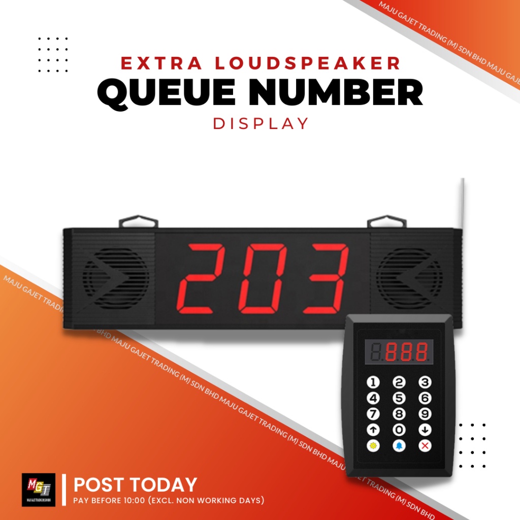EXTRA LOUD Queue Number Calling System Order Caller QMS Management ...