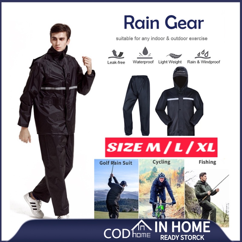 Waterproof Raincoat with Pants for Motorcycle Rider Rainwears Thick ...